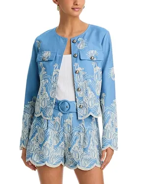Aqua Button Detailed Jackets For Women