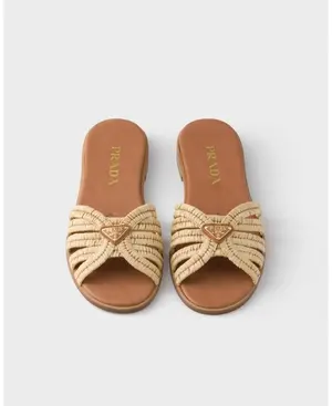 Prada Crochet Slides - Neutral