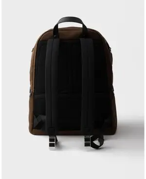 Prada Re-nylon And Saffiano Leather Backpack - Brown