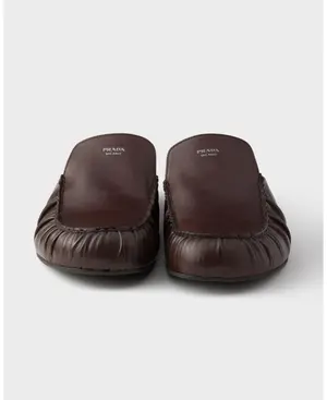 Prada Leather Mules - Brown