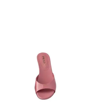 Prada Patent Leather Kitten Heel Sandals - Pink