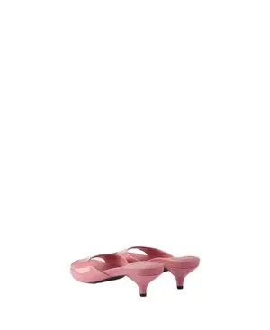 Prada Patent Leather Kitten Heel Sandals - Pink