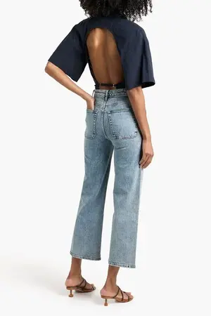 FRAME The Modern Pocket High-rise Wide-leg Jeans - Light Denim