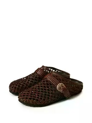TWINSET Woven Buckled Mules