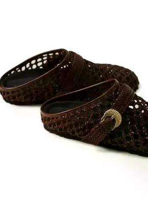 TWINSET Woven Buckled Mules