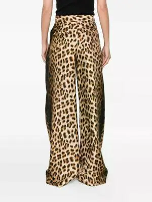 Sportmax Leopard Print Wide Leg Trousers - Neutrals