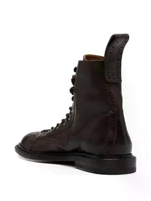 Versace Billy Lace-up Brogue Boots - Brown