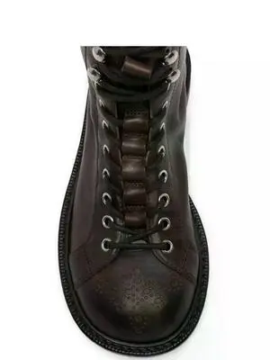 Versace Billy Lace-up Brogue Boots - Brown