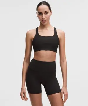 Lululemon All-time Hero Ribbed Sports Bra - Black