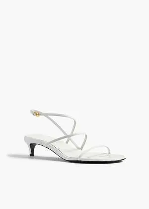 Khaite Loop Kitten Heel Sandal - Chalk