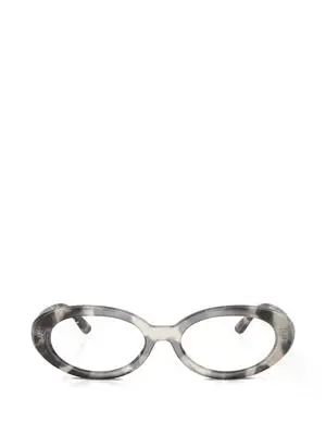 Ray-ban Tortoiseshell-Pattern Oval Frame Glasses Grey