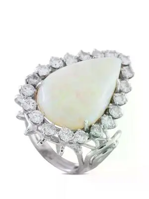 LB EXCLUSIVE Diamond And Opal Ring - Silver