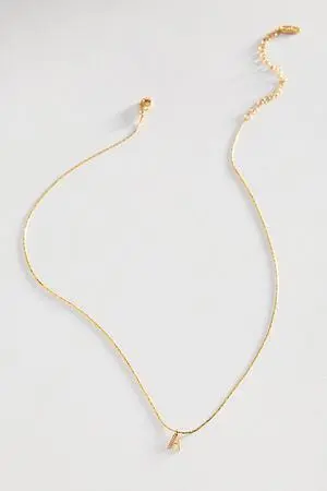 Anthropologie By Anthropologie Initial Charm Snake Chain Necklace A