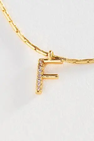 Anthropologie By Anthropologie Initial Charm Snake Chain Necklace F