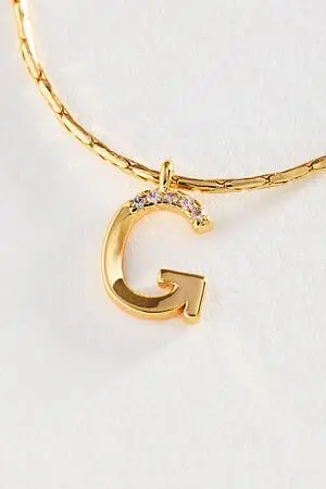 Anthropologie By Anthropologie Initial Charm Snake Chain Necklace G