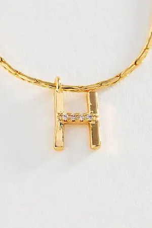 Anthropologie By Anthropologie Initial Charm Snake Chain Necklace H
