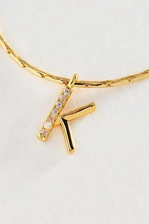 Anthropologie By Anthropologie Initial Charm Snake Chain Necklace K