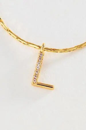 Anthropologie By Anthropologie Initial Charm Snake Chain Necklace L