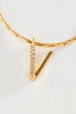 Anthropologie By Anthropologie Initial Charm Snake Chain Necklace V