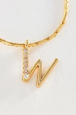 Anthropologie By Anthropologie Initial Charm Snake Chain Necklace W