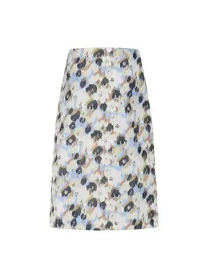 Marni Midi Silk Skirt With Floral Print