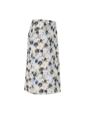 Marni Midi Silk Skirt With Floral Print