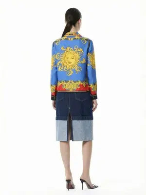 Khaite Kilian Denim Midi Skirt - Blue