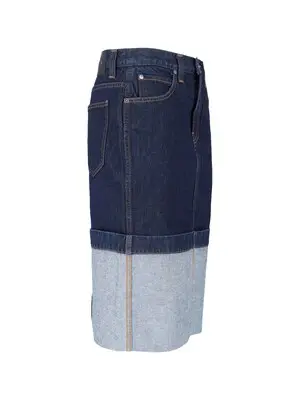 Khaite Kilian Denim Midi Skirt - Blue