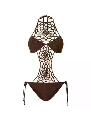 TWINSET Crochet-knit Swimsuit - Brown