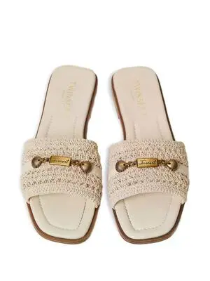 TWINSET Crochet Appliqué-detail Sandals - Neutrals