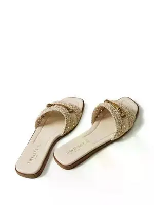 TWINSET Crochet Appliqué-detail Sandals - Neutrals