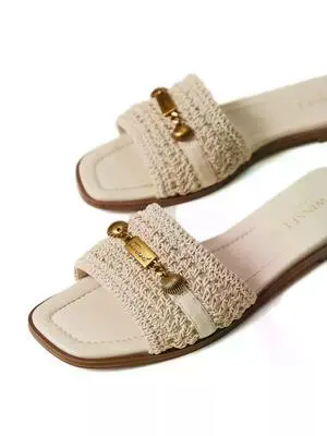 TWINSET Crochet Appliqué-detail Sandals - Neutrals