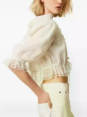 TWINSET Ruffled Cropped Shirt