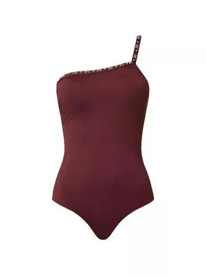 TWINSET One-shoulder Embroidered Swimsuit - Red