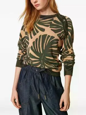 TWINSET Leaf Print Sweater