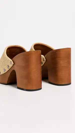 SIMONMILLER Sol Wood Raffia Sandals