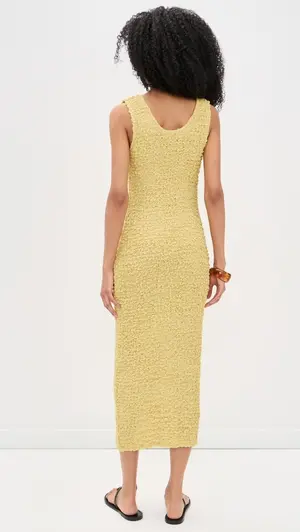 Enza Costa Textured Knit Smocked Tank Dress