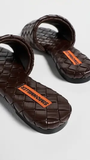 SIMONMILLER Woven Salerno Sandals - Chocolate