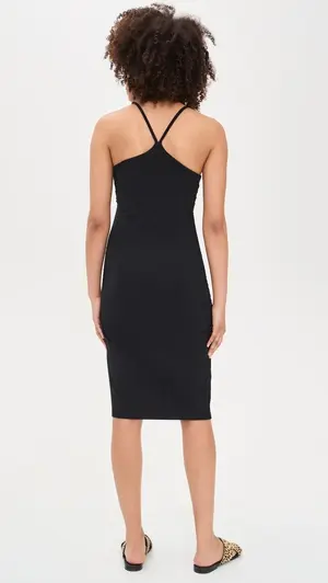 JAMES PERSE Halterneck Ruched Tank Mini Dress