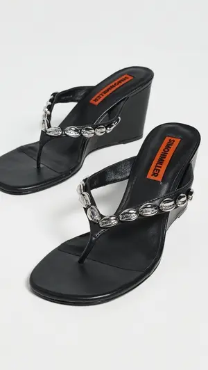SIMONMILLER Soleil Wedges - Black/silver