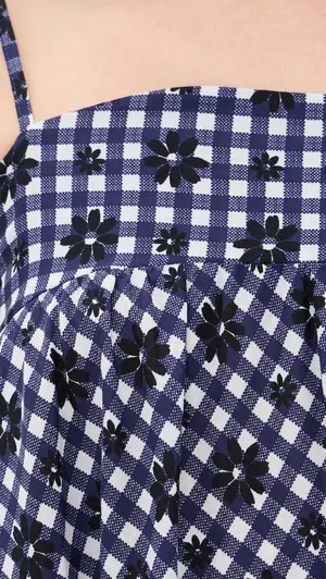 Eywasouls Malibu Gingham Check Floral Maxi Dress
