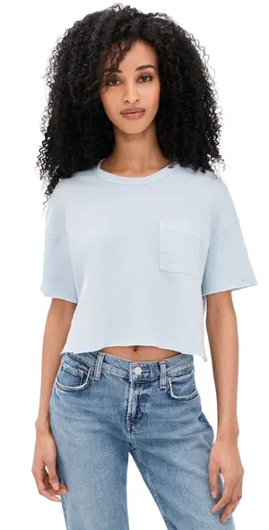 JAMES PERSE Cropped Relaxed Fit Pocket Tee