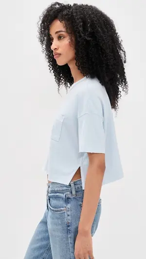 JAMES PERSE Cropped Relaxed Fit Pocket Tee
