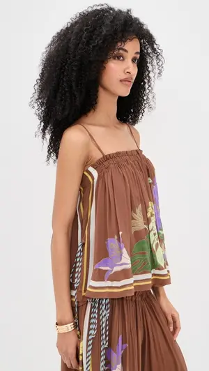 ALEMAIS Alfie Ruched Floral Print Top
