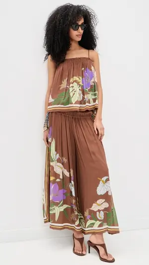 ALEMAIS Alfie Ruched Floral Print Top