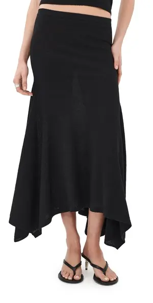 Co Pleated Flare Hem Knit Skirt