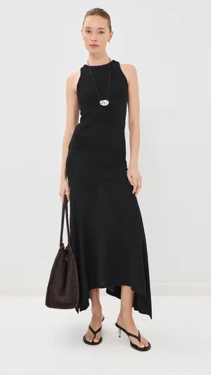 Co Pleated Flare Hem Knit Skirt