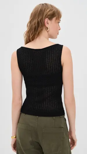 Joe's Jeans Crochet Boat Neck Tank - Black