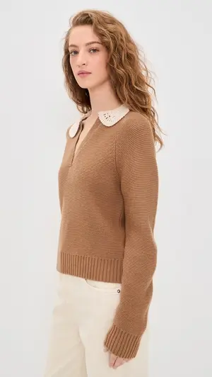 MAREA Crochet Collar Wool-cashmere Blend Sweater