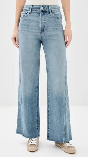 Paige Anessa Jeans With Twisted Outseam Panel And Raw Hem - Explorer